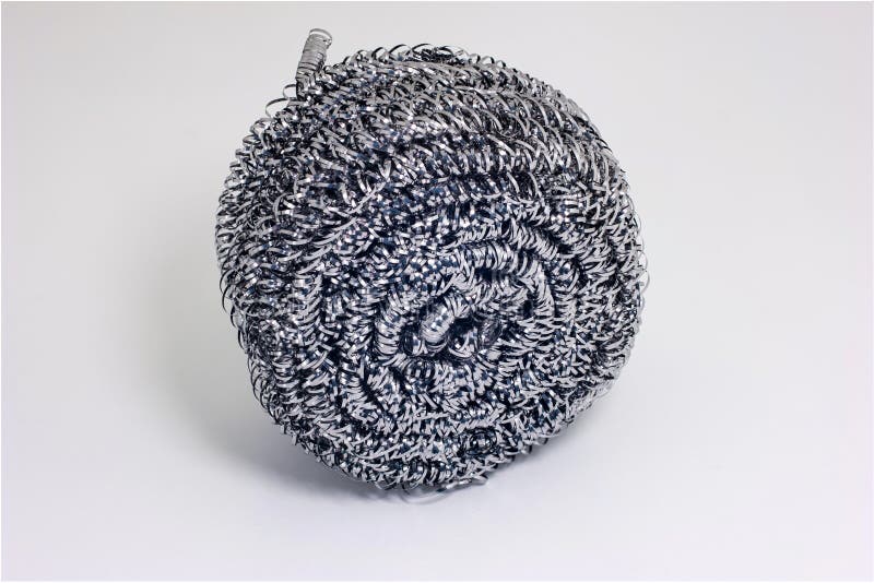 Single New Unused Wire Sponge Cleaner Macro Close Up Shot Front View ...