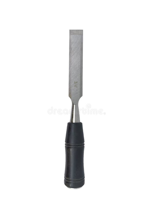 Single New Wood Chisel 3/4 Inch Isolated on White Background Stock ...