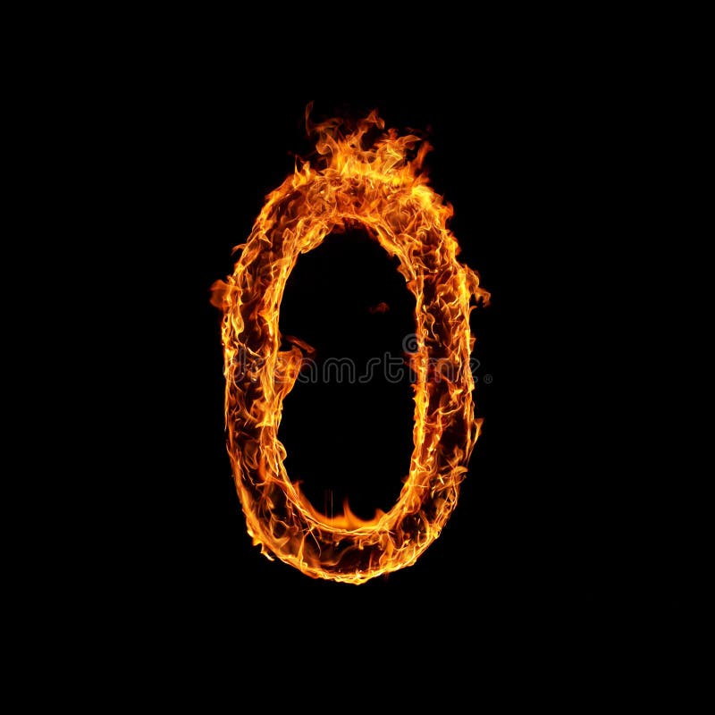 Single Number of Fire Flames Alphabet Stock Illustration - Illustration ...