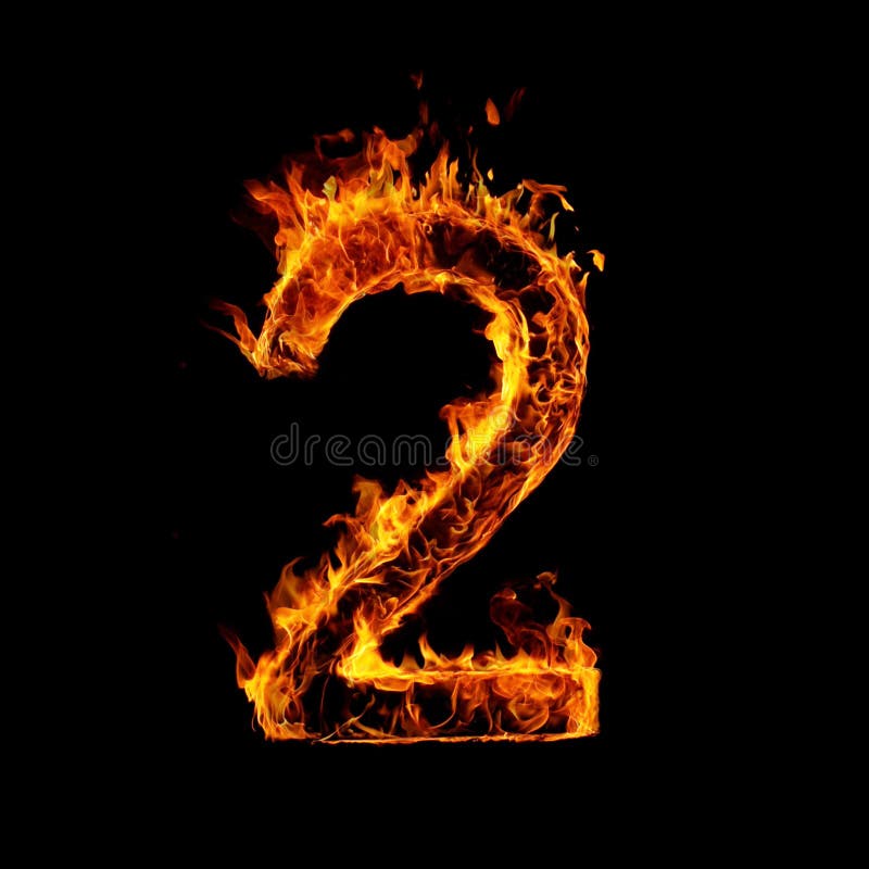 Flames Alphabet Number 2 Two Stock Illustrations – 7 Flames Alphabet ...