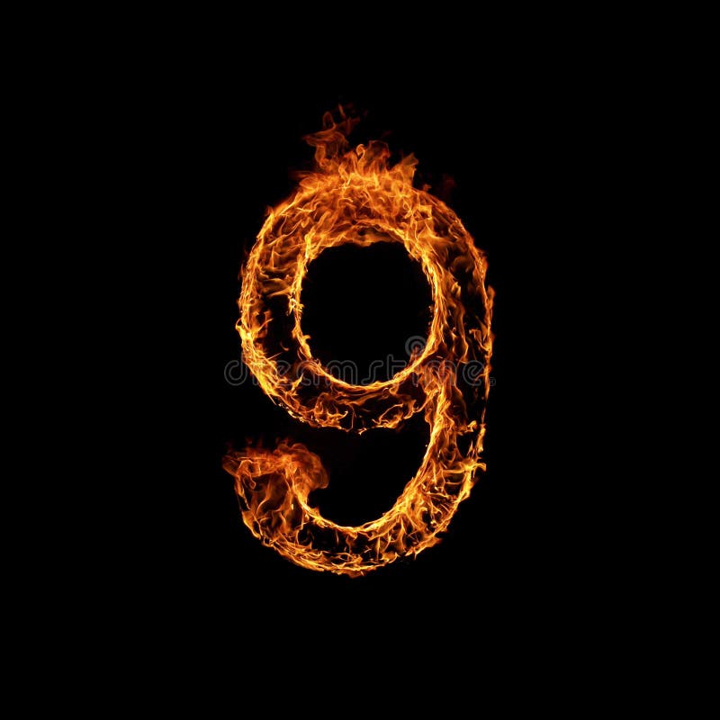 Flames Alphabet Number 9 Nine Stock Illustrations – 8 Flames Alphabet ...