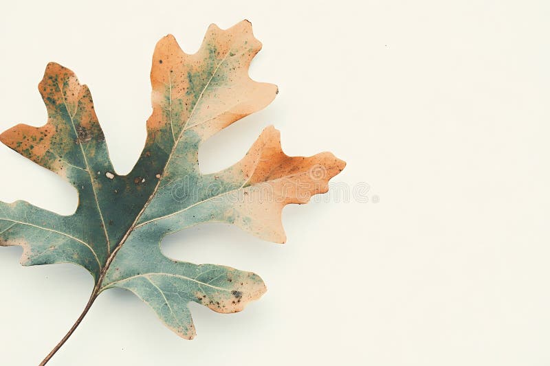 Single Oak Leaf on White Background: a Simple Elegance Stock ...