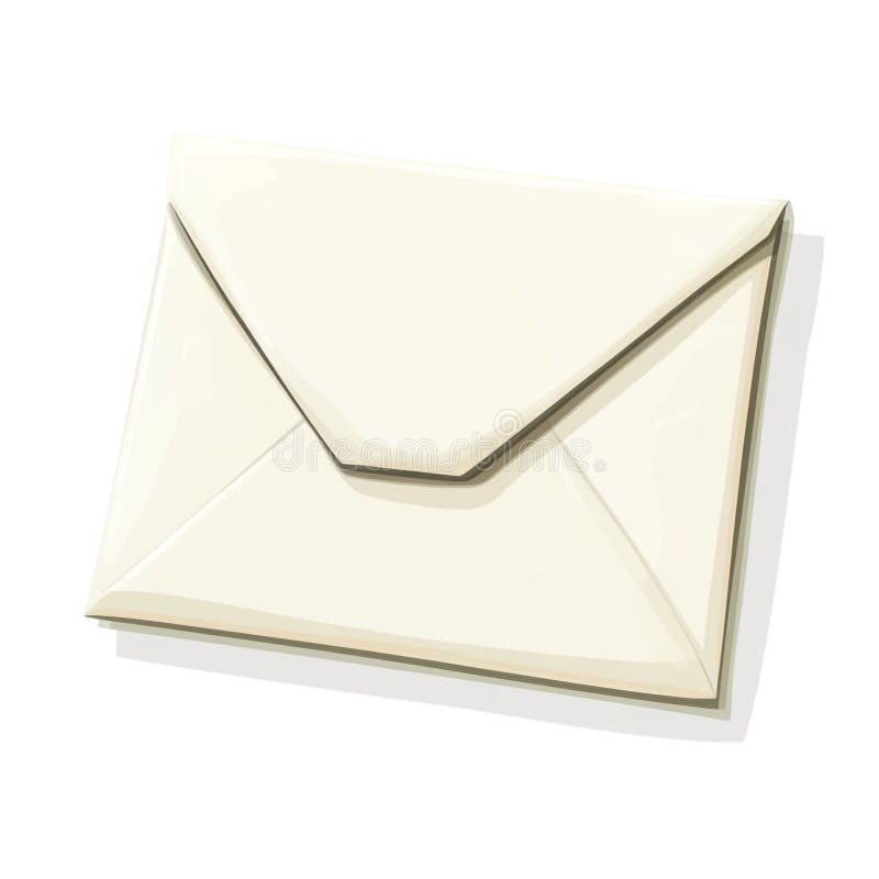 A Single Off White Envelope Sits on a White Surface Stock Photo - Image ...
