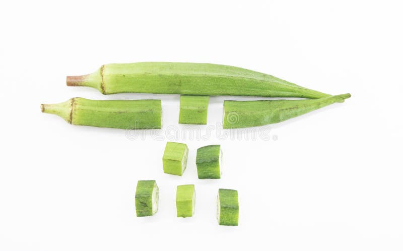 Single Okra or Lady Finger Isolate on White Background Stock Photo ...