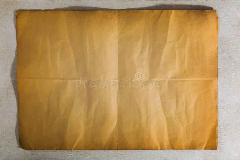 Single Old Folded Flat Sheet of Paper Isolated Stock Image - Image of ...