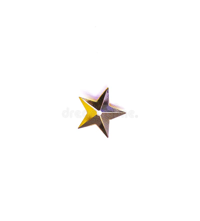 Single Golden Star Confetti on White Background Stock Image - Image of ...