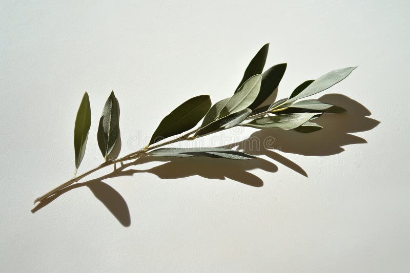 A Single Olive Branch Symbolizing Peace, Resting on a Plain White Stock ...
