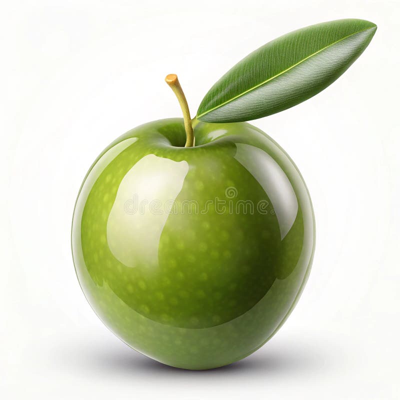 Single Olive with Smooth Green Surface Stock Illustration ...