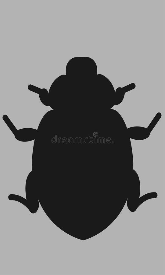 A Single One Insect Bug Outline Shape Silhouette Against a Grey ...