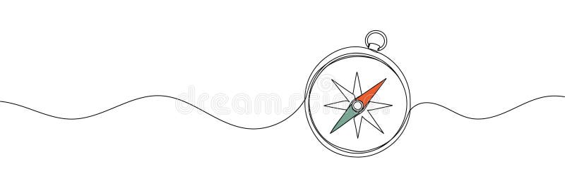 Single One Line Drawing Compass for Locating Direction. Shipment and ...