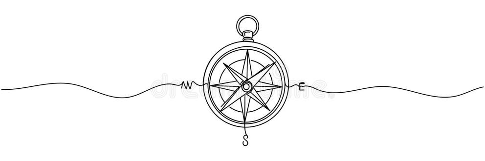 Single One Line Drawing Compass for Locating Direction. Shipment and ...