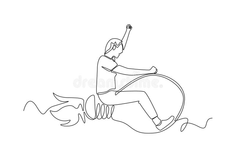 Single One Line Drawing Concept of Productivity Boosting. Stock Vector ...