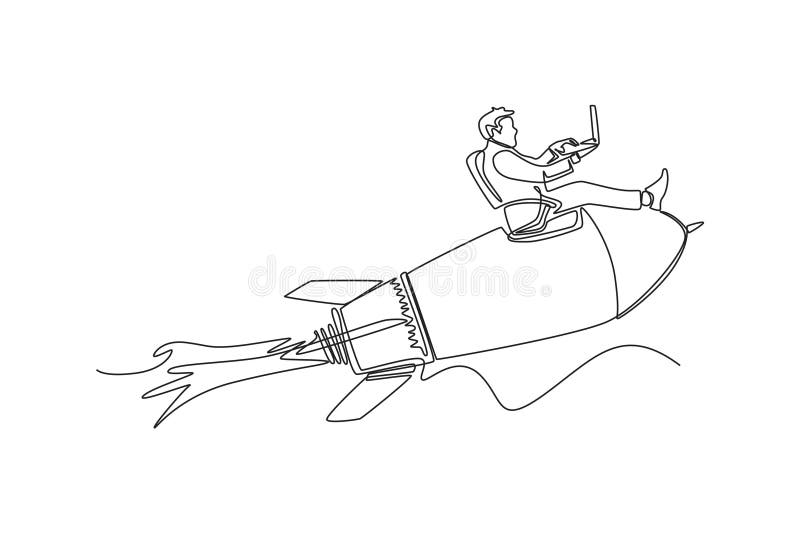 Single One Line Drawing Concept of Productivity Boosting. Stock Vector ...