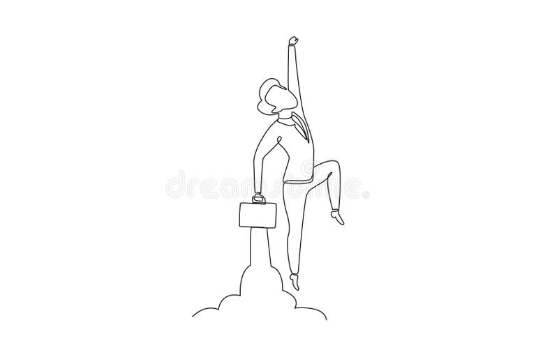 Single One Line Drawing Concept of Productivity Boosting. Stock Vector ...