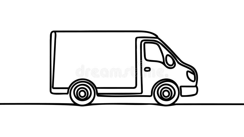 One Line Drawing Delivery Van Stock Illustrations – 140 One Line ...