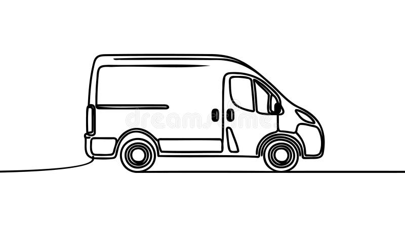 One Line Drawing Delivery Van Stock Illustrations – 140 One Line ...