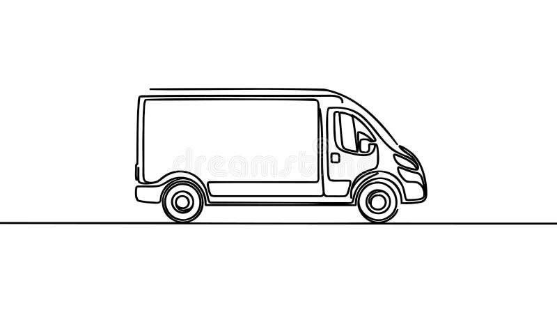 One Line Drawing Delivery Van Stock Illustrations – 140 One Line ...