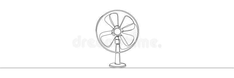 Single One Line Drawing Industrial Air Conditioning Vent. Continuous ...