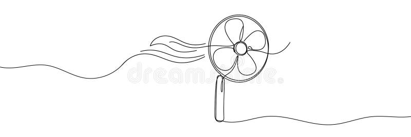 Single One Line Drawing Industrial Air Conditioning Vent. Continuous ...