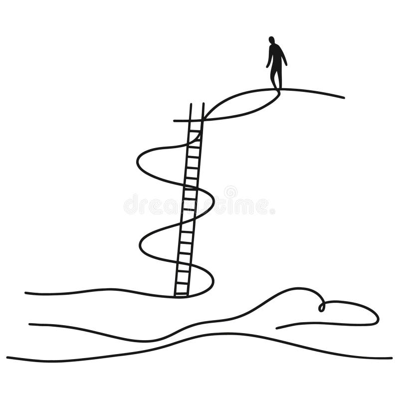 People Standing In Line Drawing