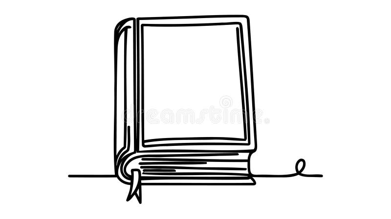 Single One Line Drawing of Text Book for Study. Back To School ...