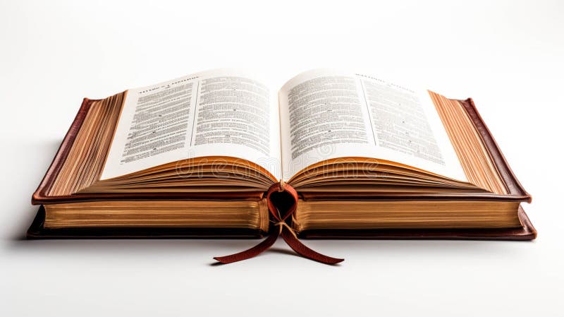 A Single Open Book Isolated on White Stock Illustration - Illustration ...