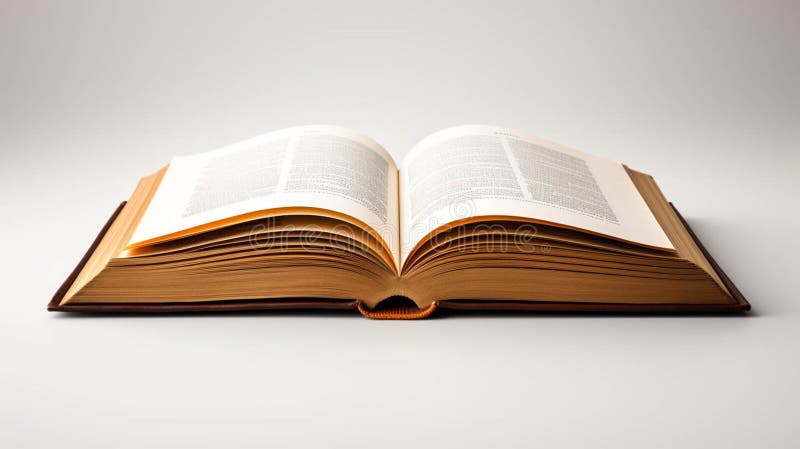 A Single Open Book Isolated on White Stock Illustration - Illustration ...