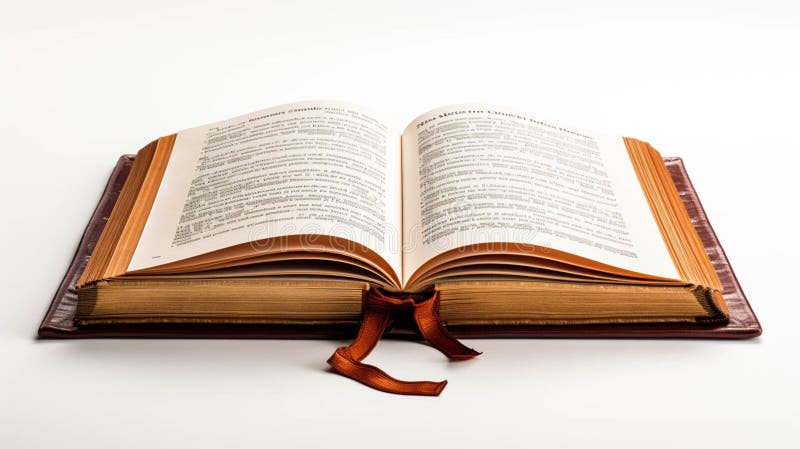 A Single Open Book Isolated on White Stock Illustration - Illustration ...