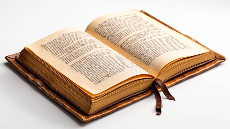 A Single Open Book Isolated on White Stock Photo - Image of blank ...