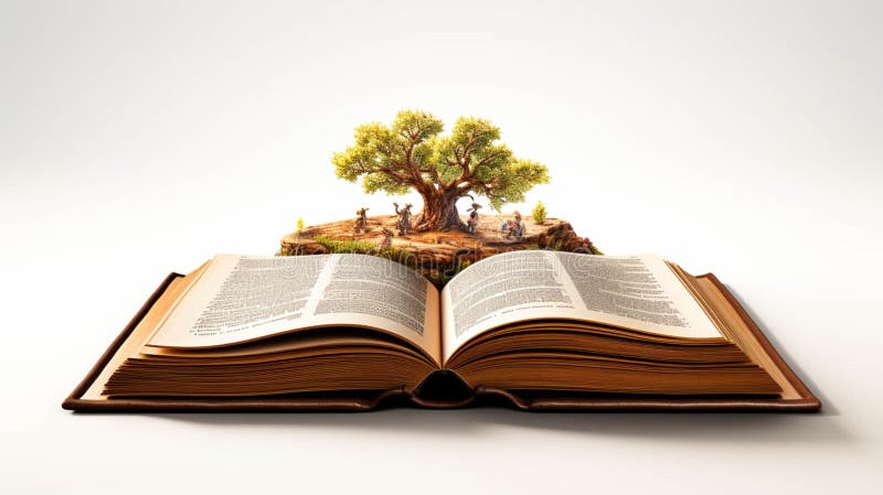 A Single Open Book Isolated on White Stock Illustration - Illustration ...