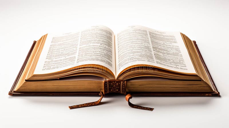 A Single Open Book Isolated on White Stock Illustration - Illustration ...