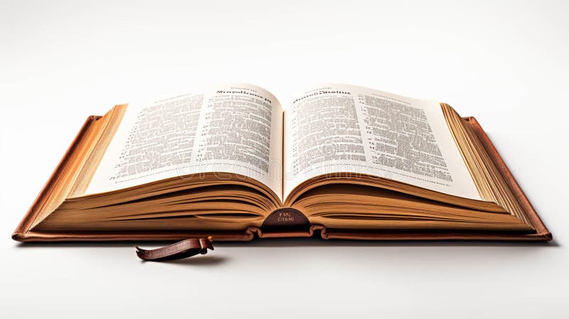 A Single Open Book Isolated on White Stock Illustration - Illustration ...