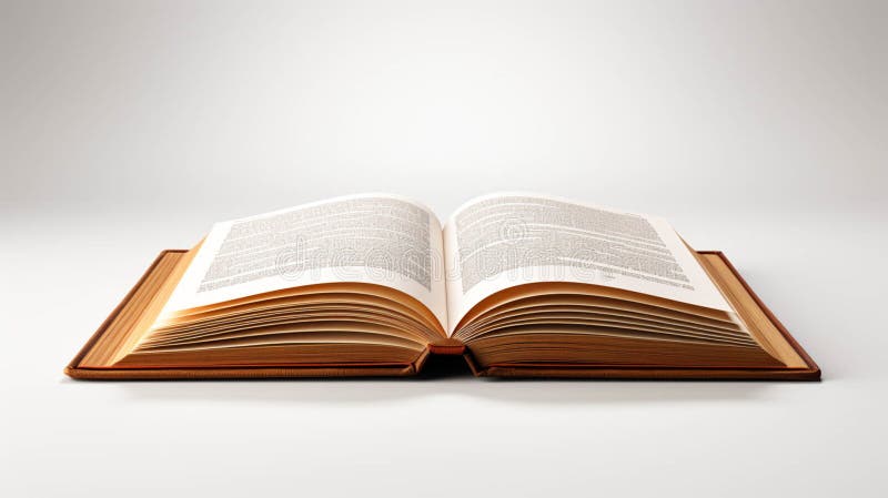 A Single Open Book Isolated on White Stock Illustration - Illustration ...