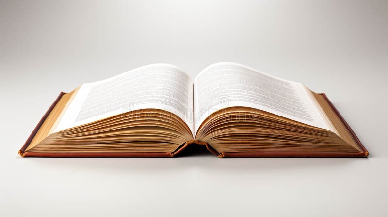 A Single Open Book Isolated on White Stock Illustration - Illustration ...