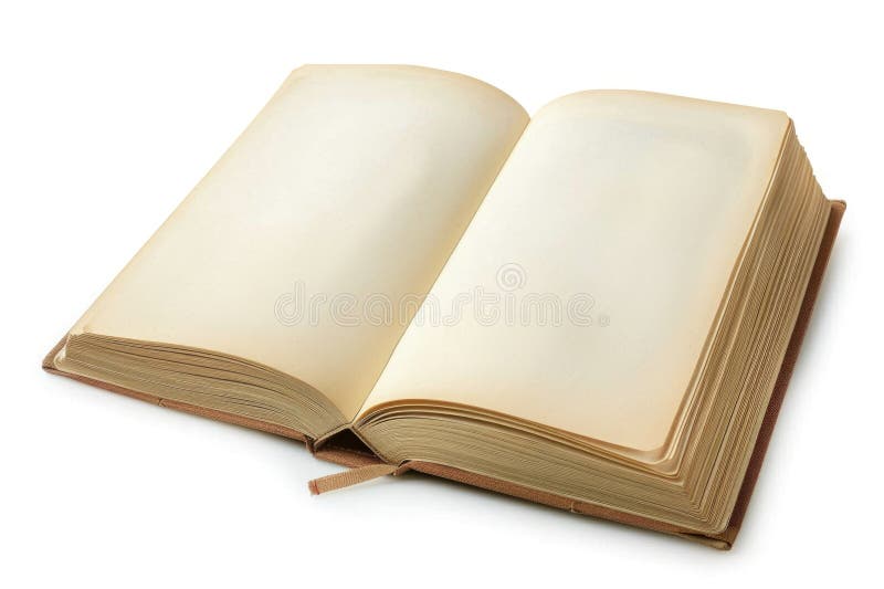 A Single Open Book Lying on a Clean White Surface, Ideal for Academic ...