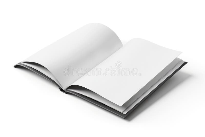 A Single Open Book Lying on a Clean White Surface Stock Photo - Image ...