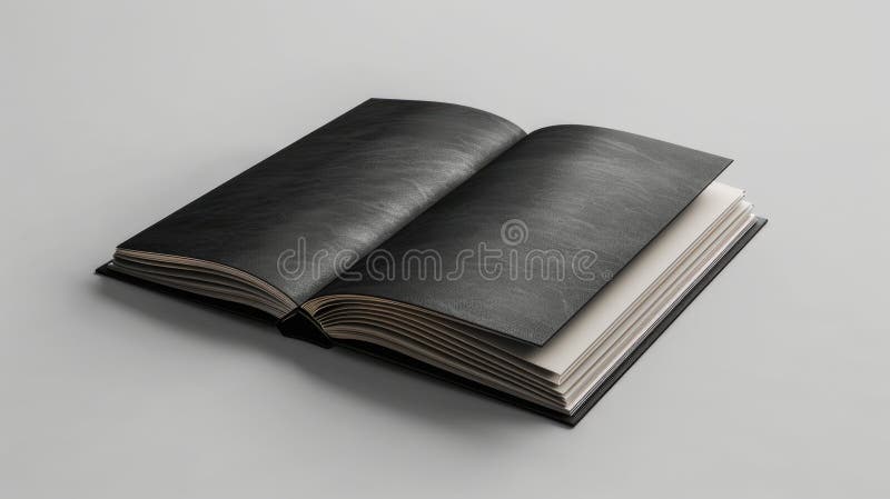A Single Open Book Lying Flat on a Clean White Surface, Perfect for ...