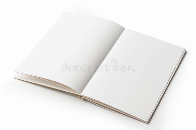 A Single Open Book Lying on a Plain White Surface Stock Photo - Image ...
