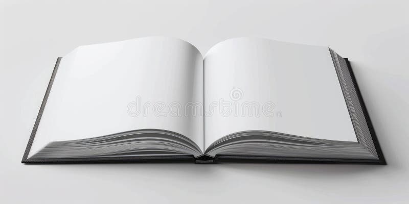 A Single Open Book Lying on a White Surface, Ideal for Education or ...