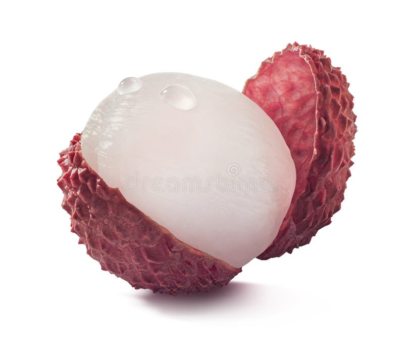 Single Open Lychee on White Background Stock Photo - Image of pack ...