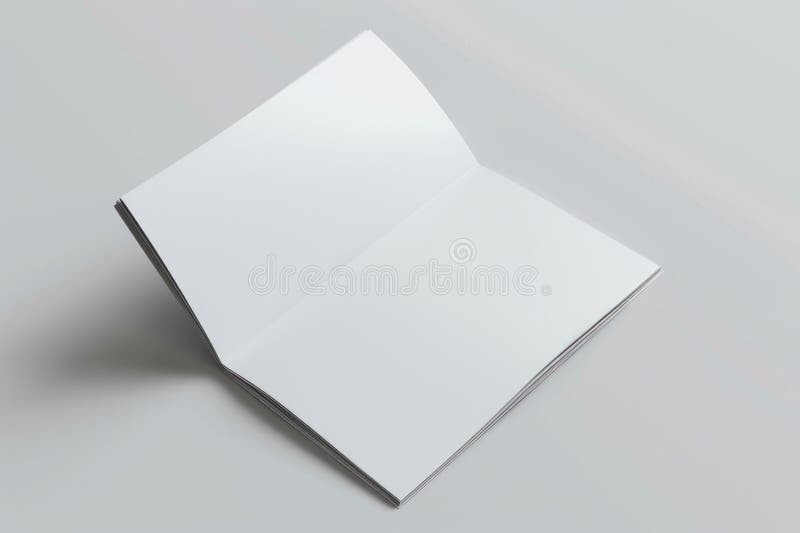A Single Open White Book Lying Flat on a Plain, Uncluttered Surface ...