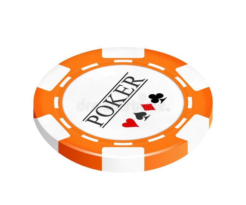 Orange Casino Chip and Playing Cards Icon Isolated on Green Background ...