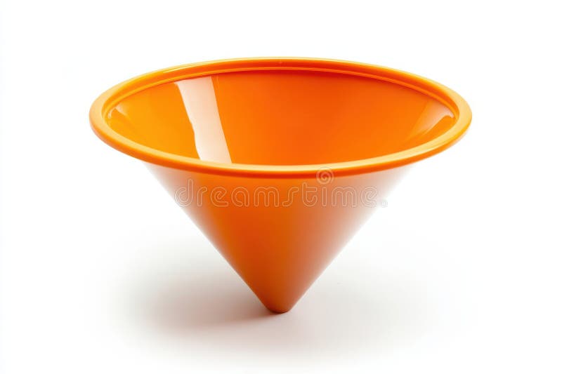 A Single Orange Color Funnel Isolated on White Background Stock ...