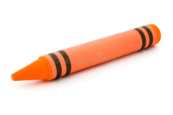 Single Orange Crayon Isolated on White Stock Image - Image of group ...