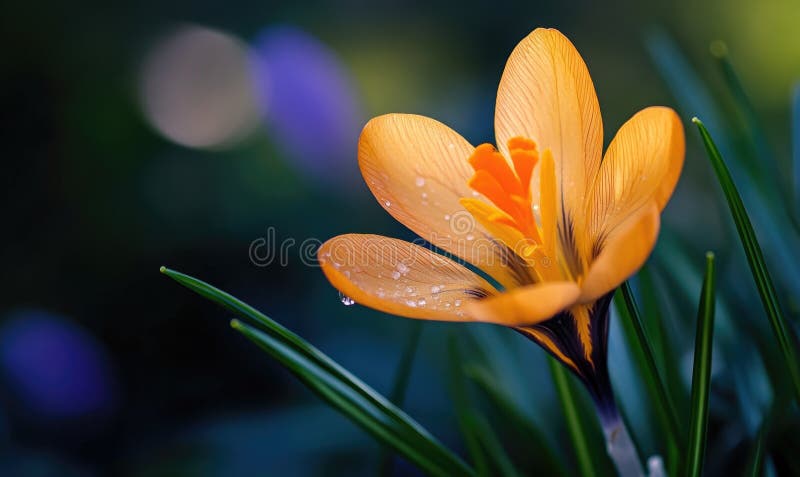 Single Orange Flower Few Drops Water Stock Photos - Free & Royalty-Free ...