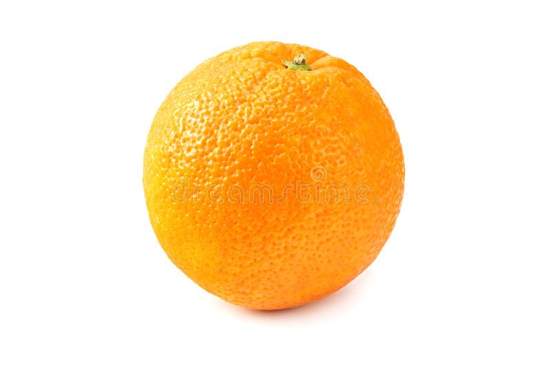Single Orange Fruit Isolated on White Background. Healthy Food Stock ...