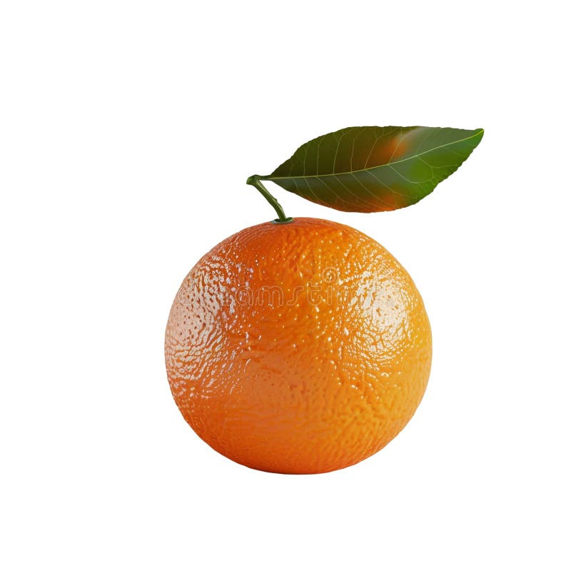 Single Orange with a Leaf stock photo. Illustration of vitamin - 349332578
