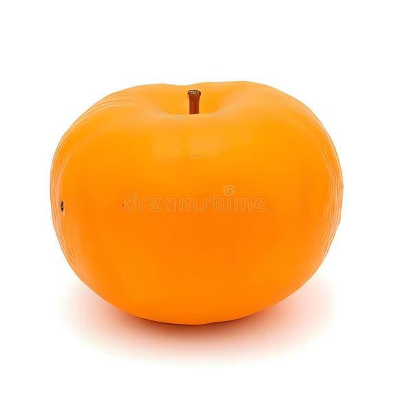 A Single Orange Persimmon Centered on a Plain White Background. Stock ...