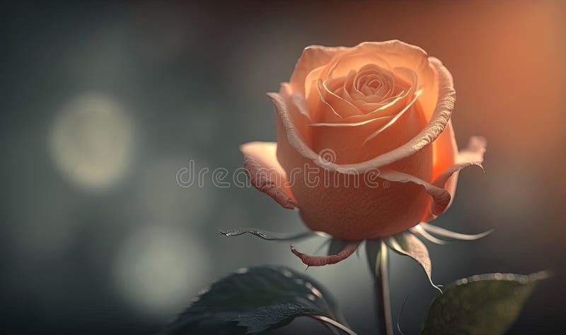 A Single Orange Rose is Shown in this Artistic Photo of a Single Orange ...