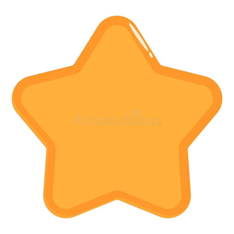 Single Orange Rounded Corner Star Shining Brightly Stock Vector ...